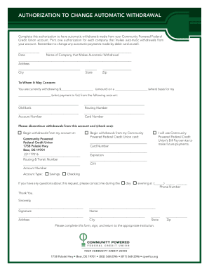 Fillable Online Complete this authorization to have automatic ...