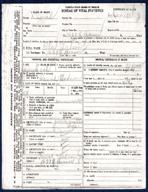 Fillable Online Certificate of Death. State of Florida death ...