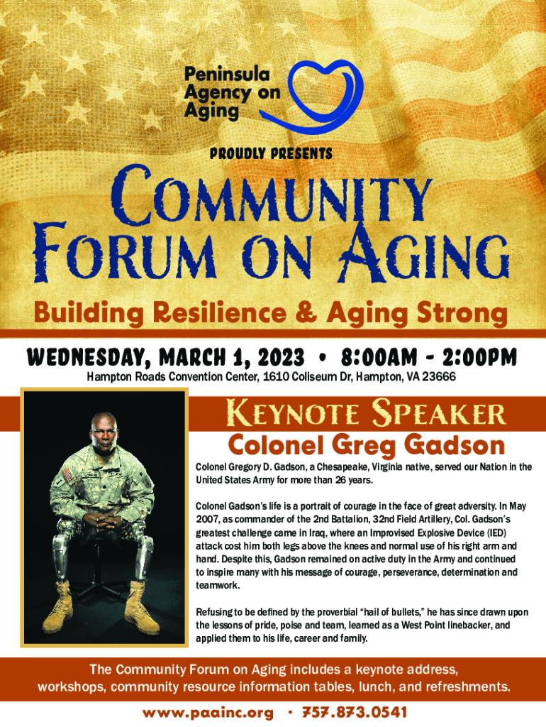 Fillable Online Enlightened Aging: Building Resilience for a Long ...