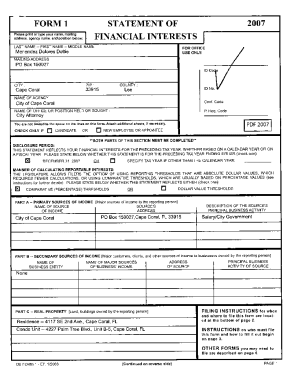 Fillable Online docs lee Get the free FORM 1 STATEMENT OF 2005 Please ...