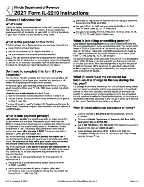 Fillable Online tax illinois 2021 Form IL-2210 Instructions Fax Email ...