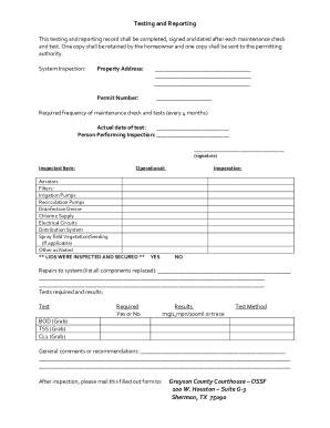 Fillable Online Testing and Reporting Form Permit #:Date Fax Email ...