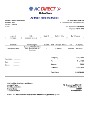 Fillable Online AC Direct Proforma Invoice Fax Email Print - pdfFiller