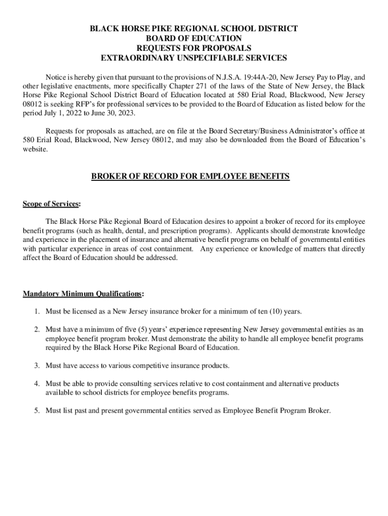 Fillable Online Public School Contracts Law N.J.S.A. 18A:18A-1 et seq. Fax Email Print - pdfFiller