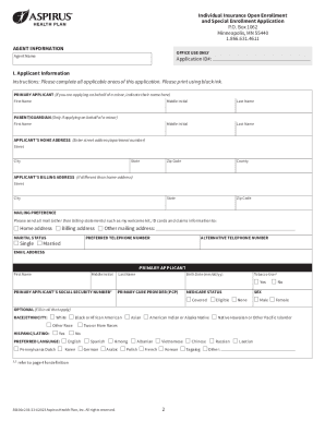 Fillable Online Health Insurance Annual Open Enrollment - Access Health ...