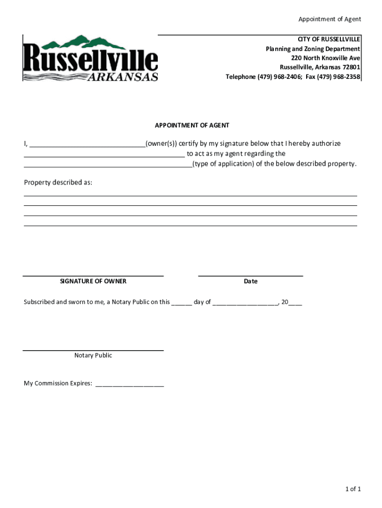 Fillable Online Russellville City Street Department - Arkansas ...