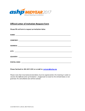 Fillable Online MCM17 Official Letter of Invitation Request. letter of ...