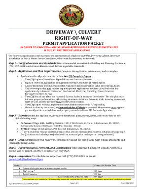 Fillable Online village of harrison, wisconsin right-of-way permit ...