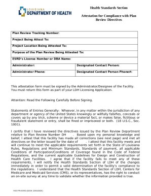 Attestation for Compliance with Plan Review Directives ... Doc Template ...