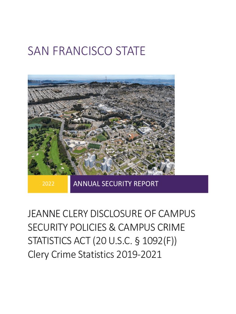 Fillable Online upd sfsu Annual Security Report - SF State University ...