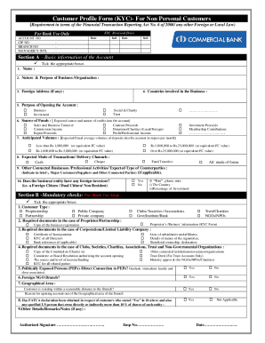 Fillable Online Customer Profile Form (KYC)- For Non Personal Fax Email Print - pdfFiller