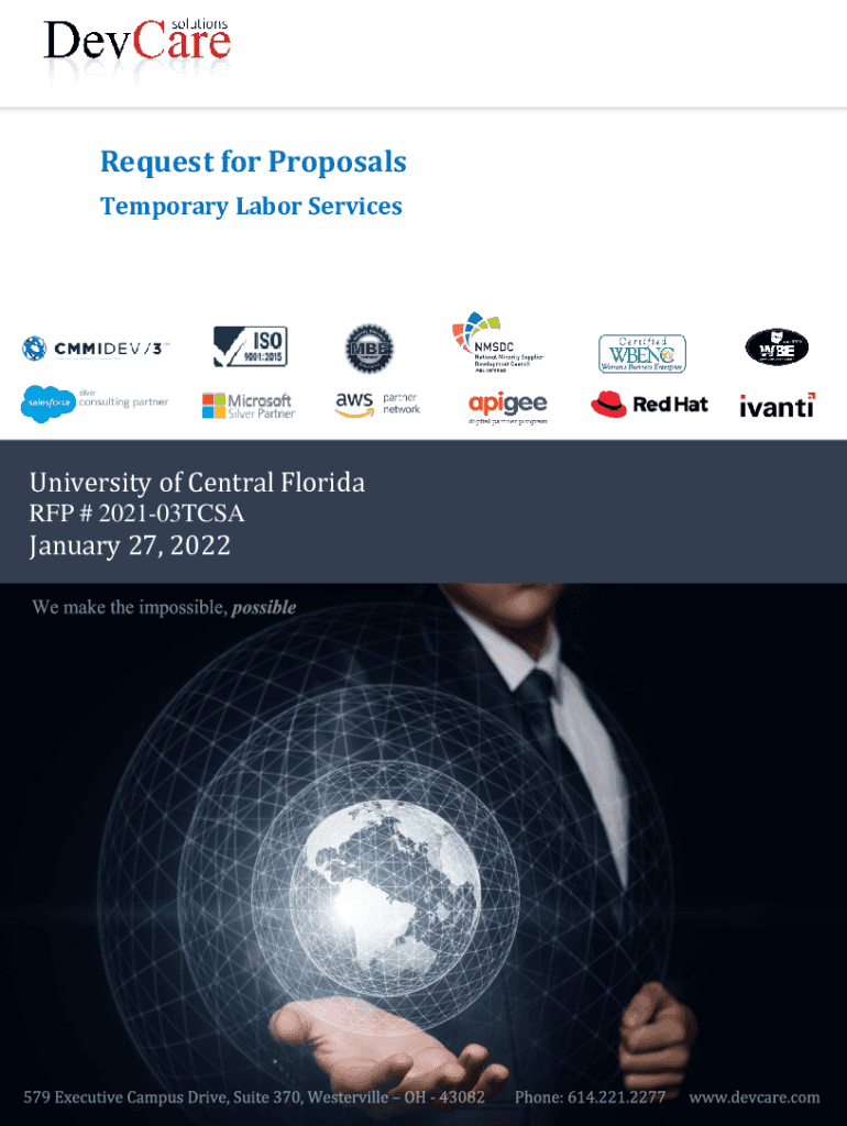 Fillable Online procurement ucf Temporary Labor Services Tender Florida ...