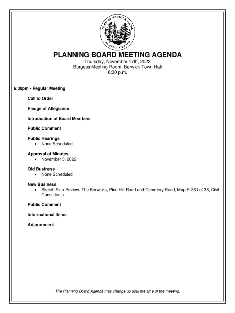 Fillable Online Sketch Plan Review, The Berwicks, Pine Hill Road and ...