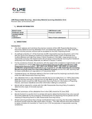 Fillable Online LME Secondary Material sourcing attestation form (PDF ...