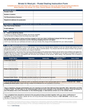 Fillable Online BW Postal Dealing form update 21.05.21 Fax Email Print - pdfFiller