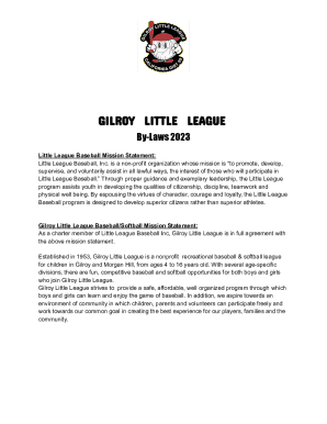 Fillable Online Mission Statement - Little League Baseball Fax Email ...