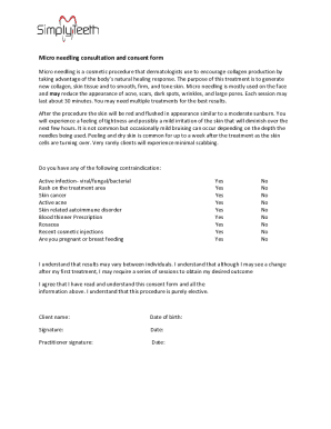 Fillable Online Micro needling consultation and consent form Fax Email ...