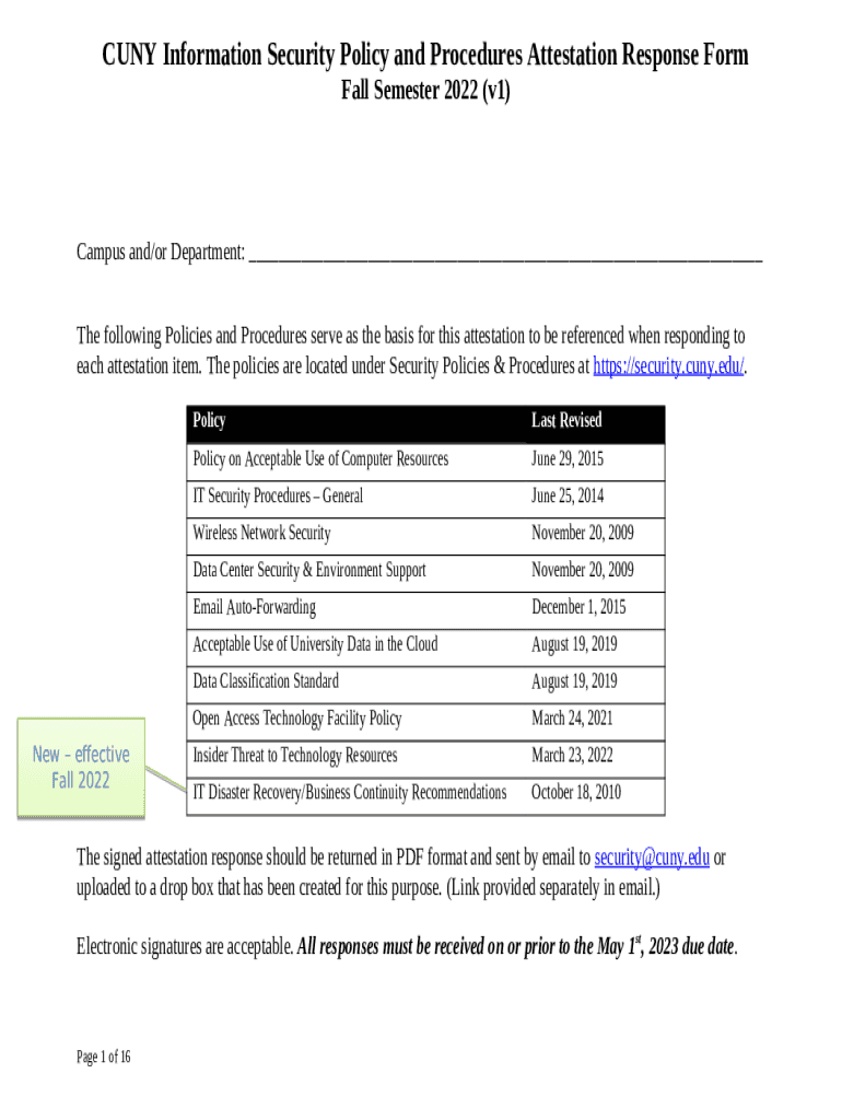 Security Attestation Campus Follow-up Visits - CUNY Doc Template ...