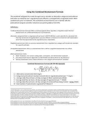 Fillable Online Application of the Combined Wastestream Formula (CWF ...