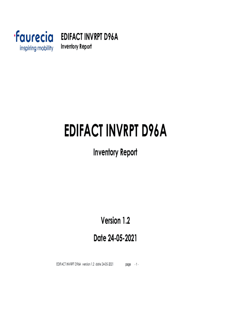 Fillable Online EDIFACT INVRPT Message: Usage, Structure and Benefits ...