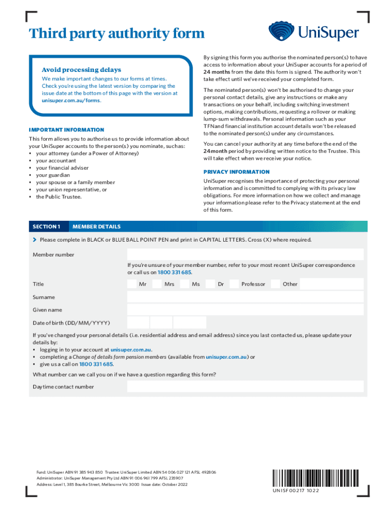 Fillable Online Third party authority form Fax Email Print - pdfFiller