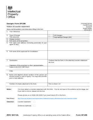 Designs DF2A - Guidance Notes - GOV.UK Doc Template | pdfFiller