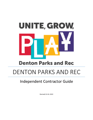 Fillable Online Independent Contractor Guide - Denton Parks and ...