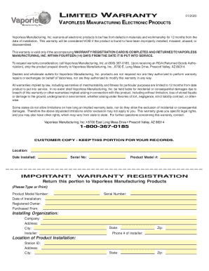 Fillable Online 1 year Worry Free Limited Warranty We warrants your ...