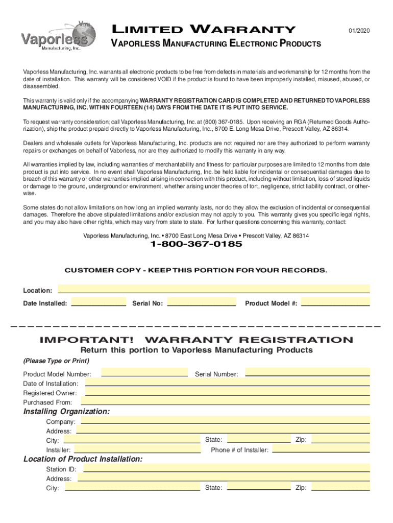 Fillable Online 1 year Worry Free Limited Warranty We warrants your product ... Fax Email Print ...