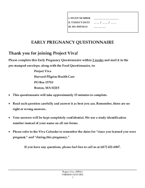 Fillable Online Pregnancy Form Are you currently pregnant? O Yes ...