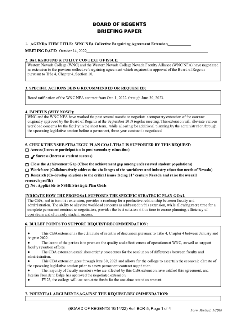 Fillable Online WNC - NFA Collective Bargaining Agreement Fax Email Print - pdfFiller