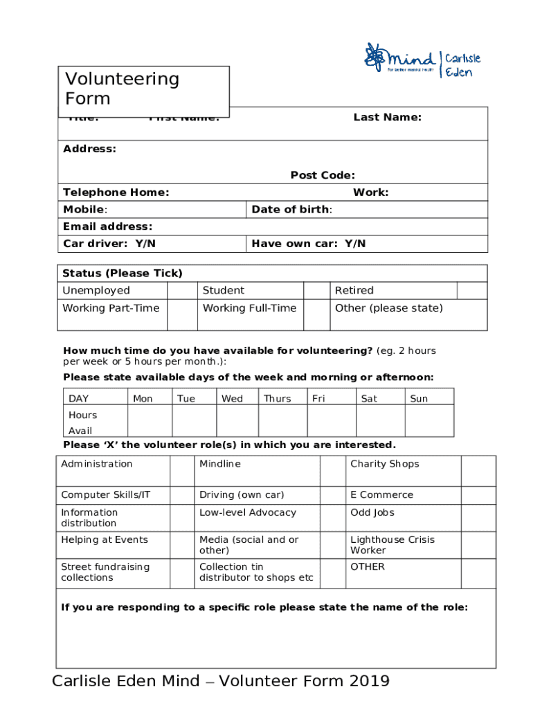 Application - Carlisle Eden Mind Doc Template | pdfFiller