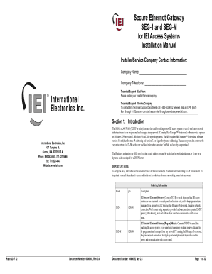 Fillable Online Secure Ethernet Gateway SEG-1 and SEG-M - for IEI ...