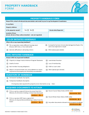Fillable Online Propery Handback Fact Sheet and Form Fax Email Print ...
