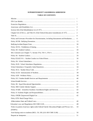 SUPERINTENDENT'S HANDBOOK ADDENDUM TABLE OF CONTENTS Doc Template ...