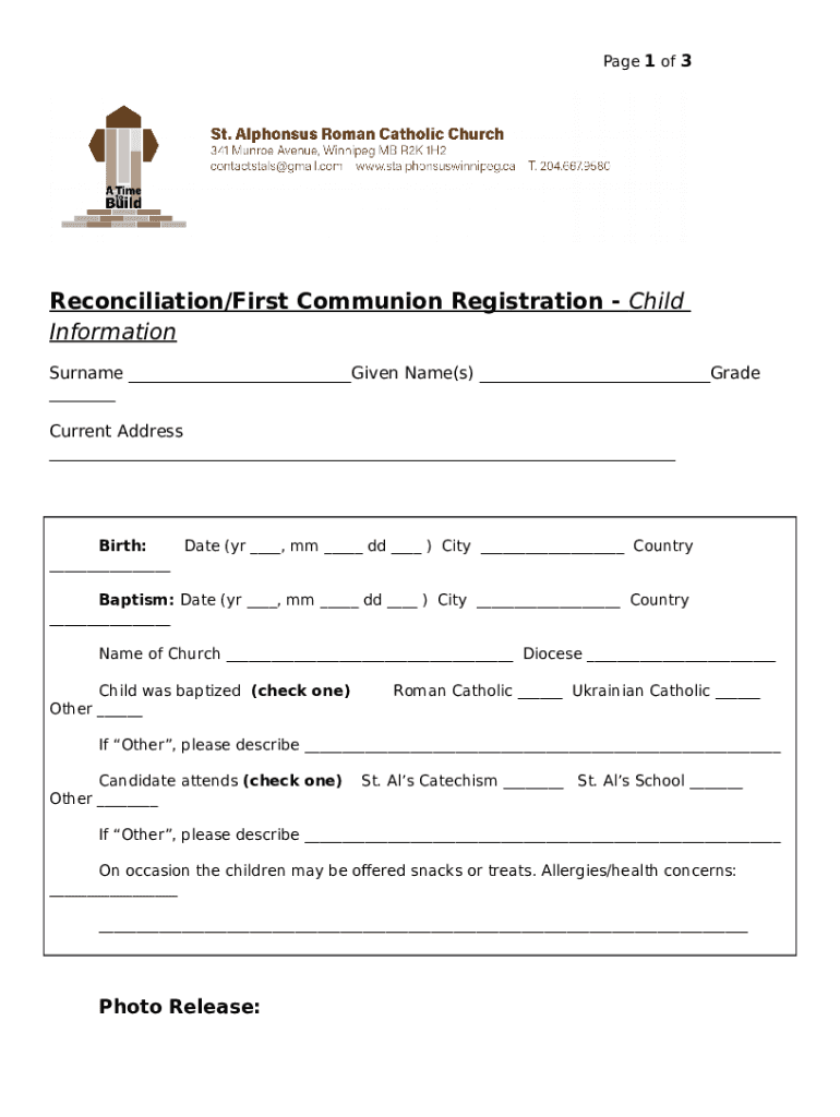 Registrationstpats-home - St. Patrick's Catholic Church Doc Template ...