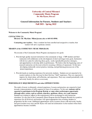 Fillable Online FacultyCommunity Music School (CMS)Michigan State ...
