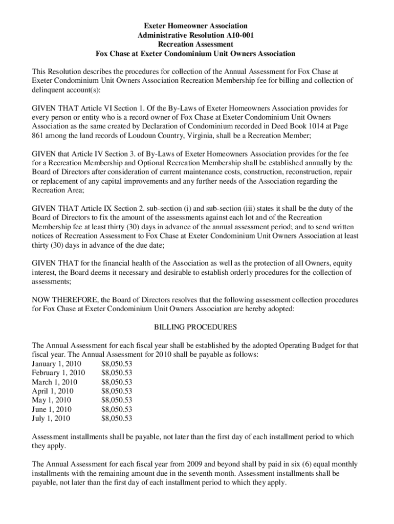 Fillable Online Step-By-Step Guide To The HOA Assessment Collections ...