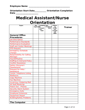 Nursing / Medical Assistant Orientation and Skills / Proficiency ...
