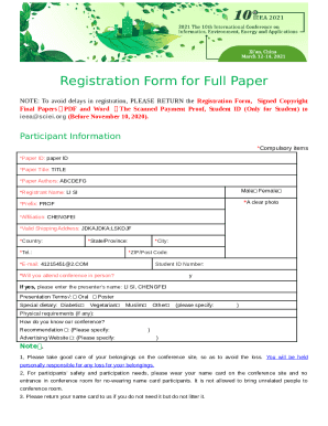 Registration for Full Paper Doc Template | pdfFiller