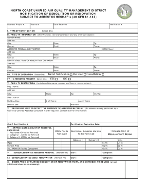 Fillable Online 40 CFR61.145 - Standard for demolition and renovation ...