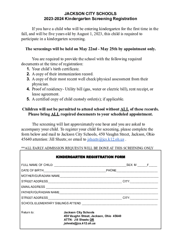 Fillable Online 2023-2024 KG Registration form.docx - Jackson City Schools Fax Email Print ...