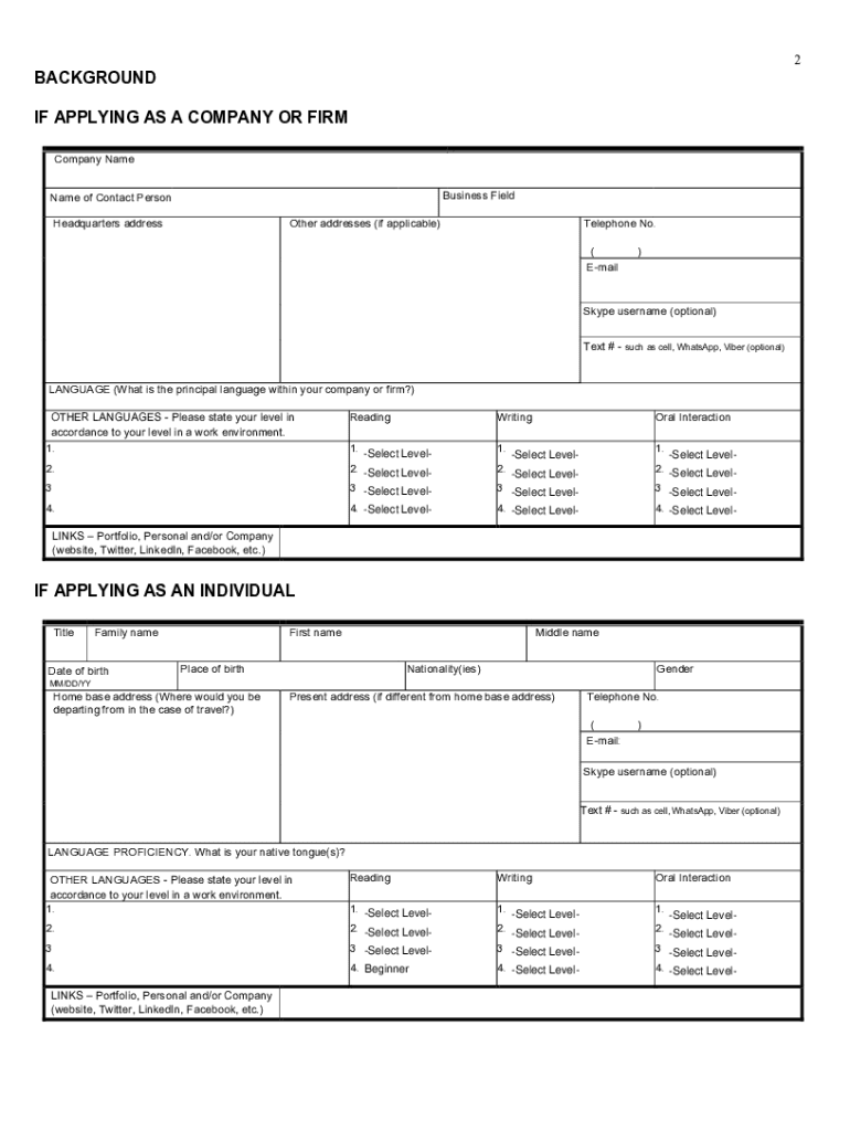 Fillable Online Roster of Experts - FORM Introduction Welcome and thank ...