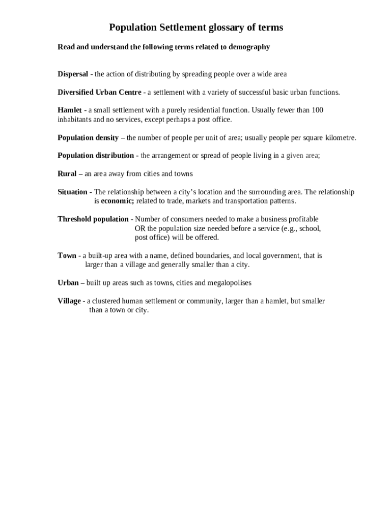 Urban Geography Glossary - Barcelona Field Studies Centre Doc Template ...