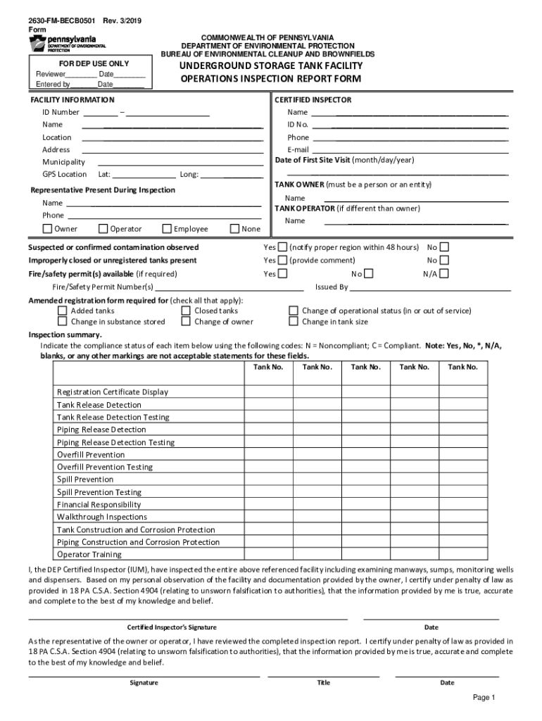 Fillable Online UST Inspections - PA DEP Fax Email Print - pdfFiller