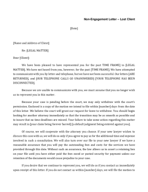 Fillable Online Sample Non-Engagement Letter - Law Society of Ontario ...