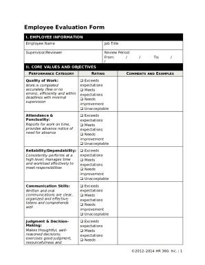 How To Create Employee Evaluation s (With Example) Doc Template | pdfFiller
