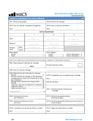 Remplissable En Ligne microdata worldbank ENQUTE DE BASE DU PROJET SEP QUESTIONNAIRE ... Fax ...