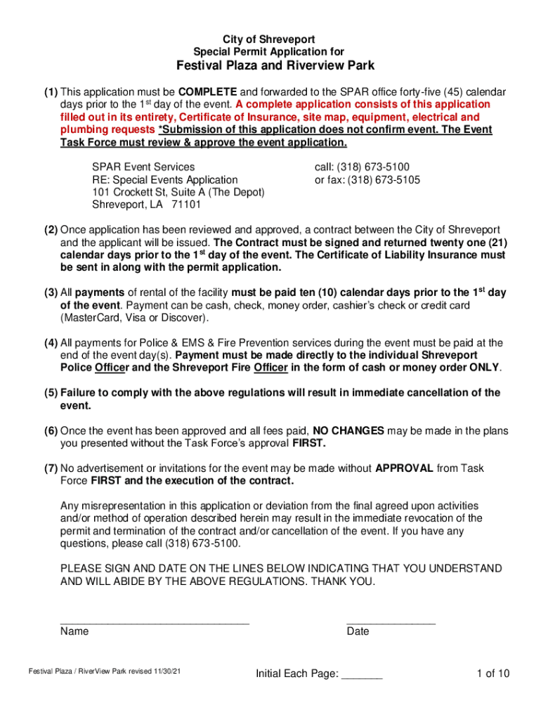 Fillable Online Festival Plaza - RiverView Park App Fax Email Print ...