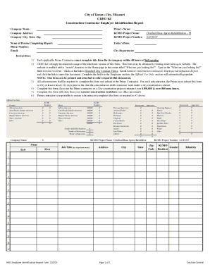 Fillable Online HRD Employee Identification Report Form - BidNet Fax ...